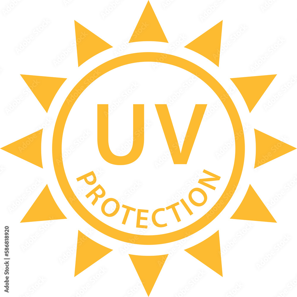 UV radiation protection icon solar ultraviolet light symbol for graphic ...