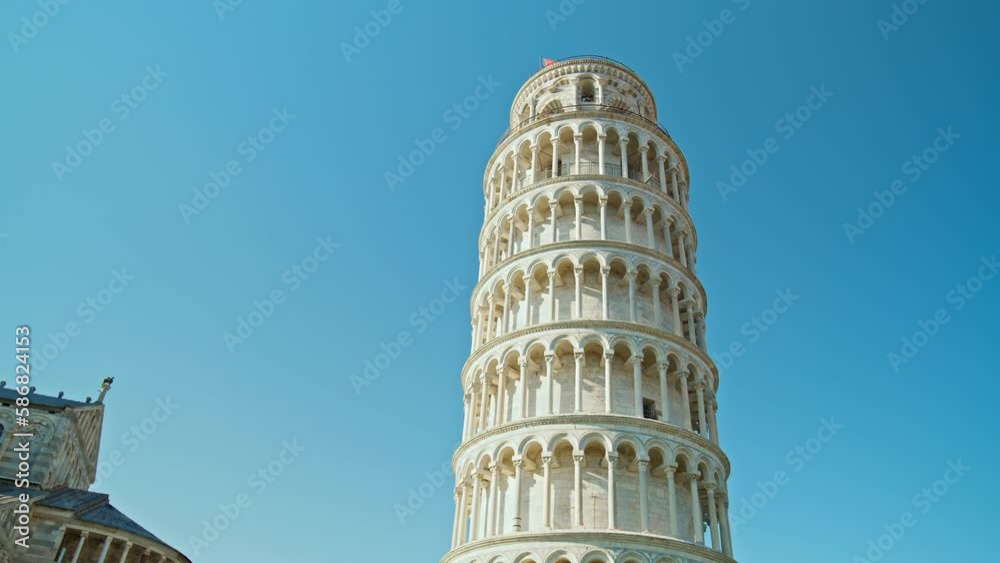 The Leaning Tower of Pisa known for its nearly four-degree lean in ...