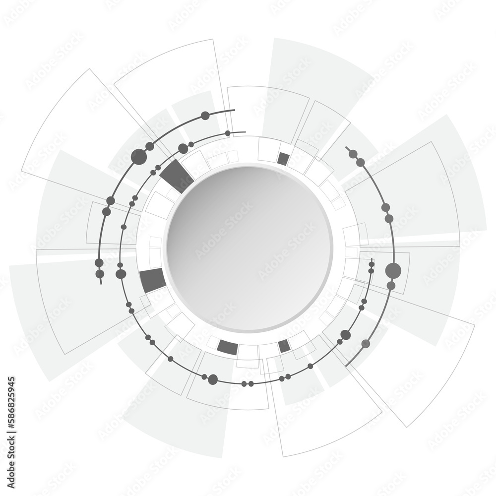 Hi-tech gear design circle digital art technology. PNG file. Stock ...