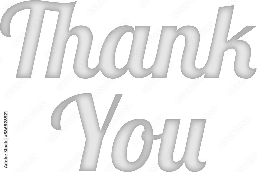 Thank You 3d Text Isolated Illustration in Transparent Background Stock ...
