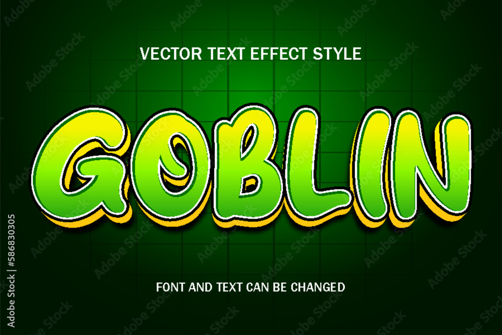 goblin attack typography lettering 3d editable text effect font style ...