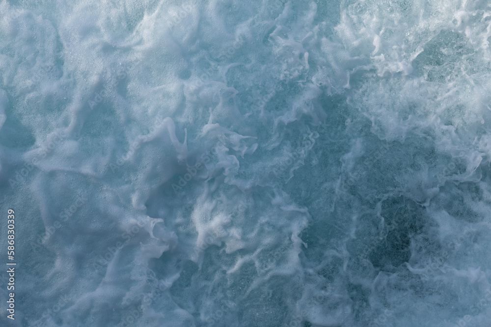 Aerial view to ocean waves. Blue water background. Background ocean ...