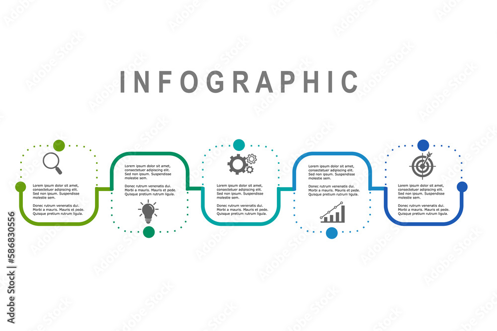 Infographic template for business plan ,strategy, roadmap. 5 Steps ...