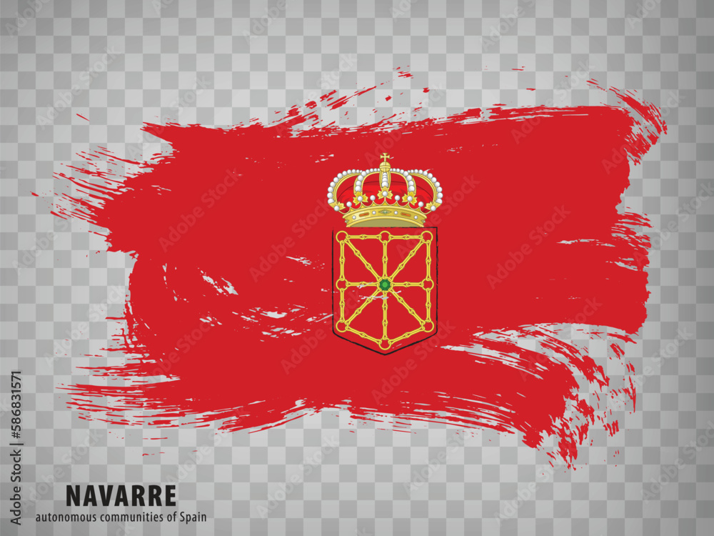 Flag of Navarre brush strokes. Flag Autonomous Community Navarre of ...