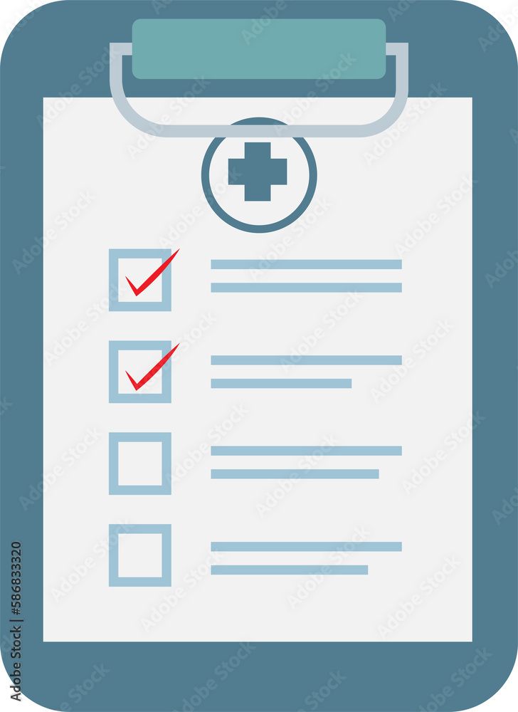 Medical check list record. Hospital and health care concept. Stock ...