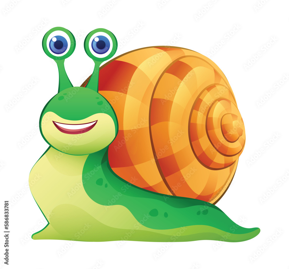Cute snail cartoon illustration isolated on white background Stock ...