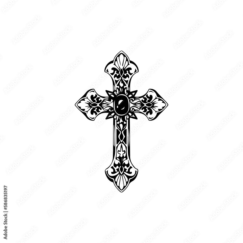 vector illustration of vintage cross symbol Stock Vector | Adobe Stock