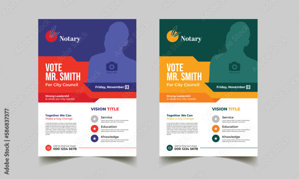 political flyer design template vector premium. Stock Vector | Adobe Stock