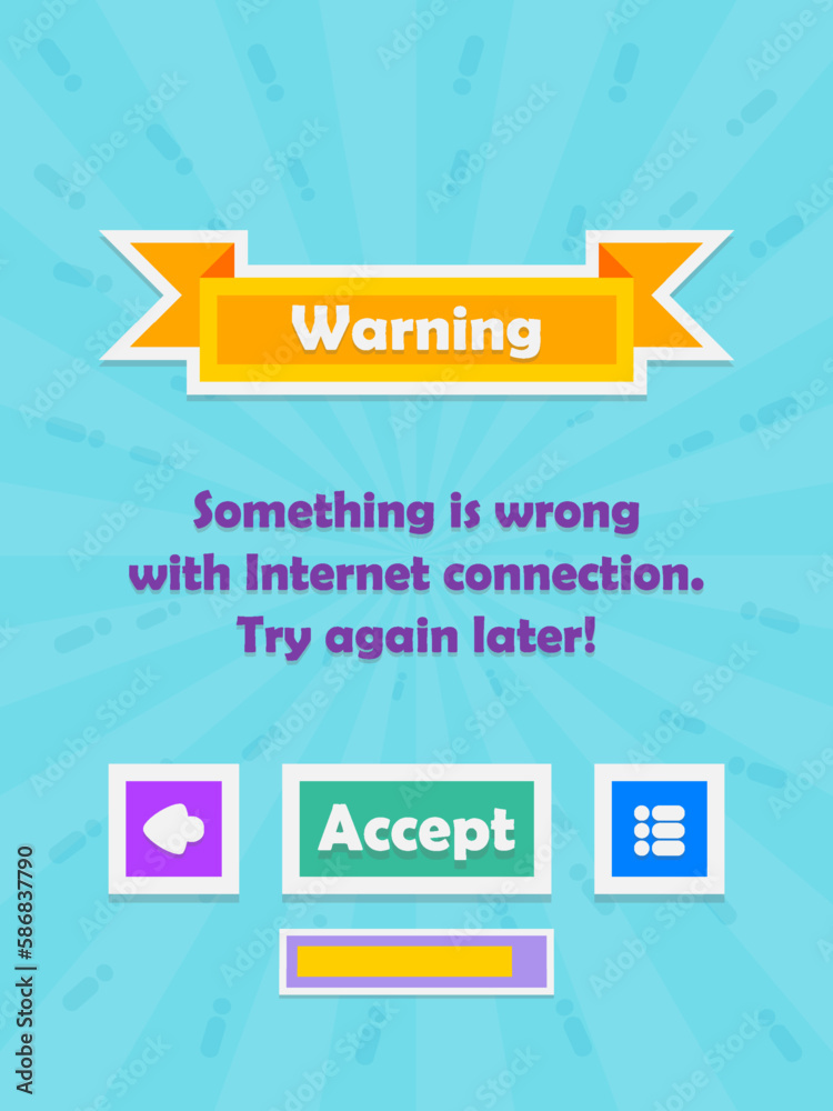 Menu of game graphic user interface on screen of 2d mobile game ...