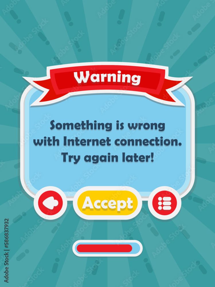 Menu of game graphic user interface on screen of 2d mobile game ...