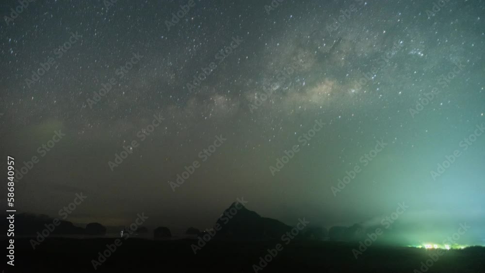 Night starry sky, milky way in night horizon, beautiful dark day time ...