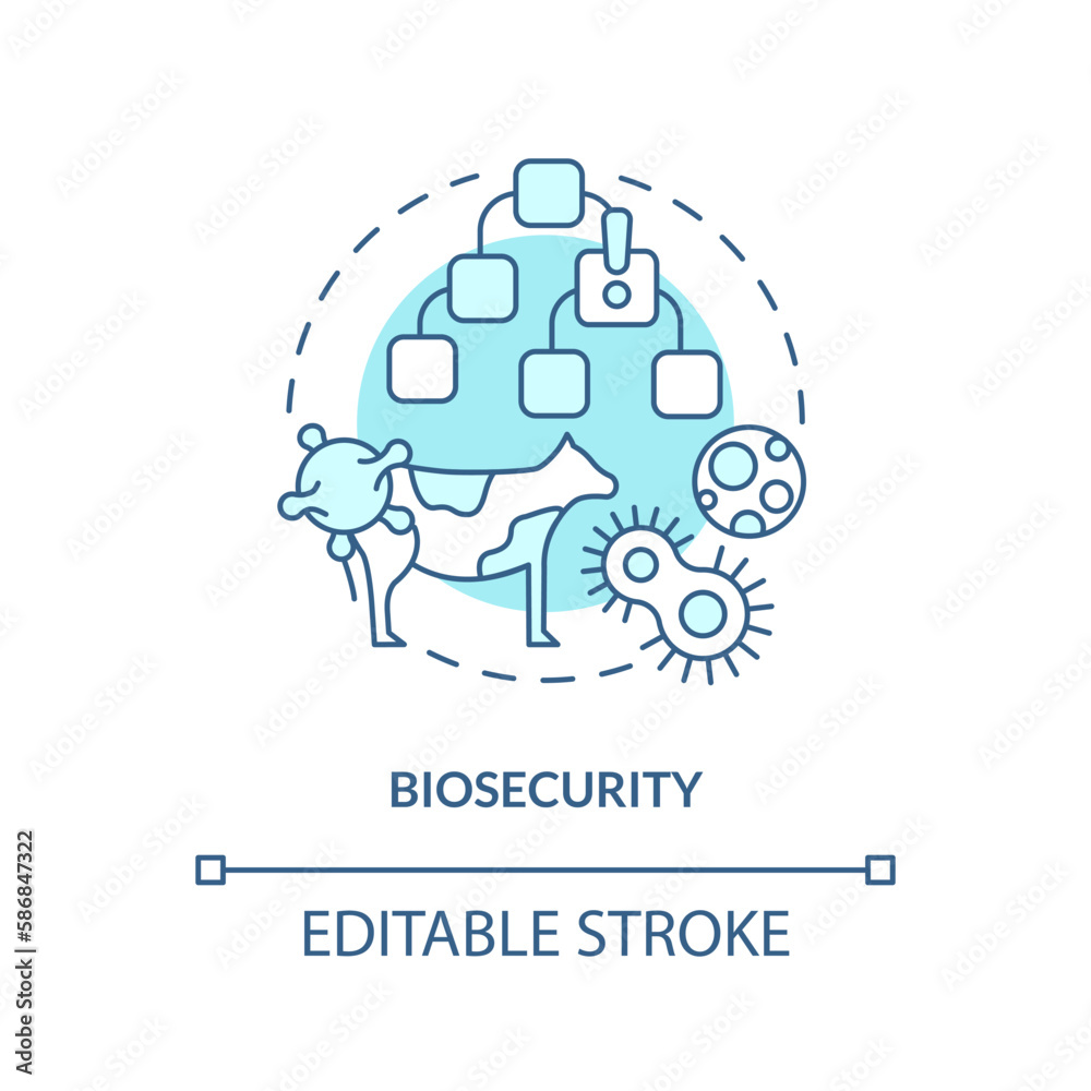 Biosecurity turquoise concept icon. Hazard prevention. Agriculture ...