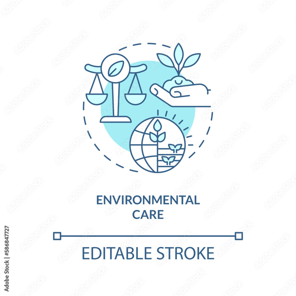 Environmental care turquoise concept icon. Resources. Agriculture ...