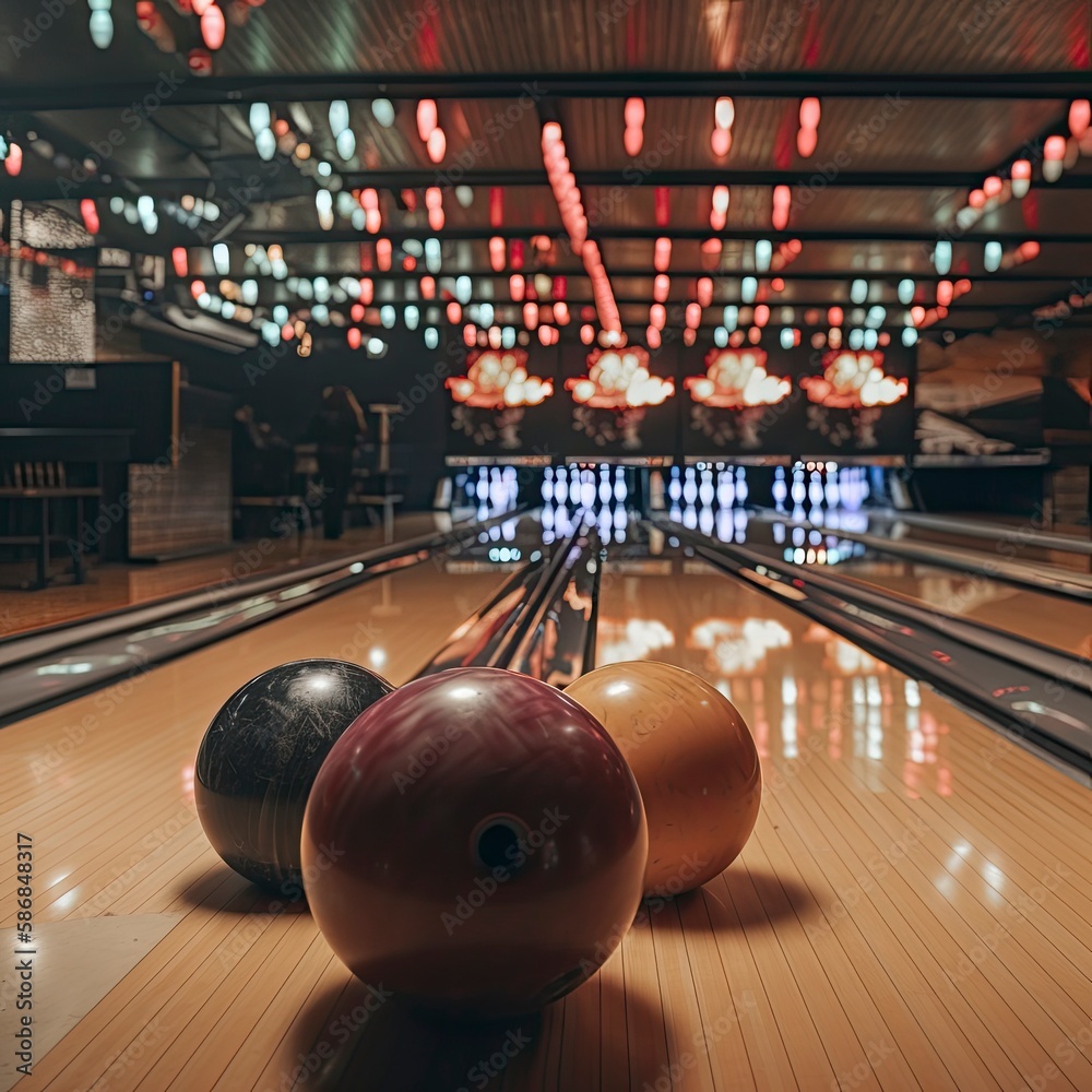 bowling ball and pins in bowling Stock Illustration | Adobe Stock