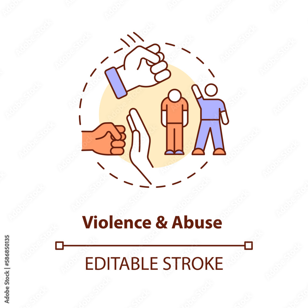 Violence and abuse concept icon. Expressing aggression. Justice issue ...