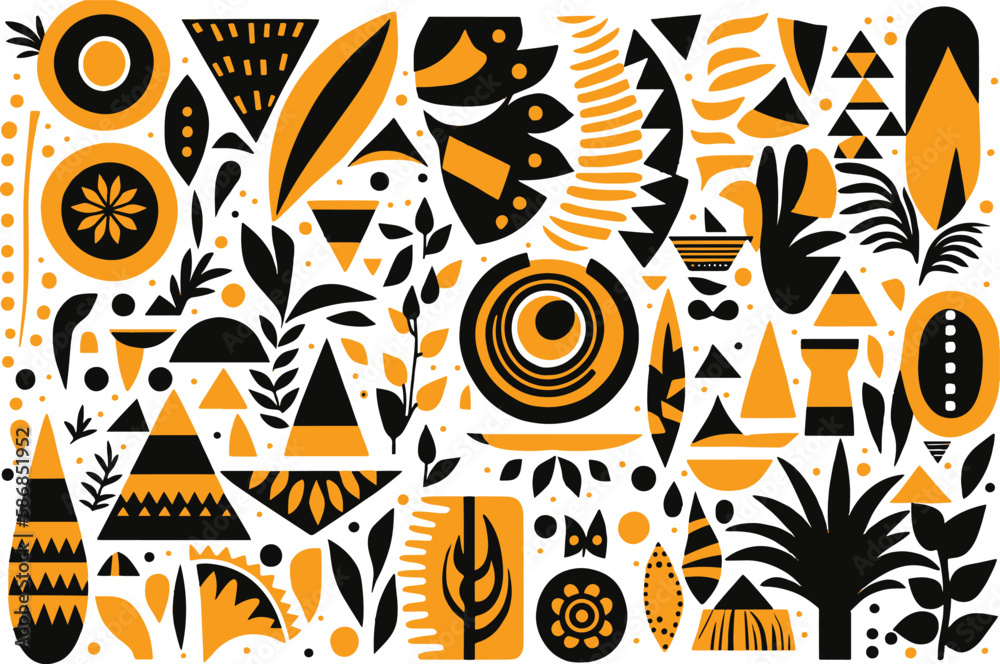 African Folklore Symbol Vector Illustration: Ethnic Tribal Traditional ...