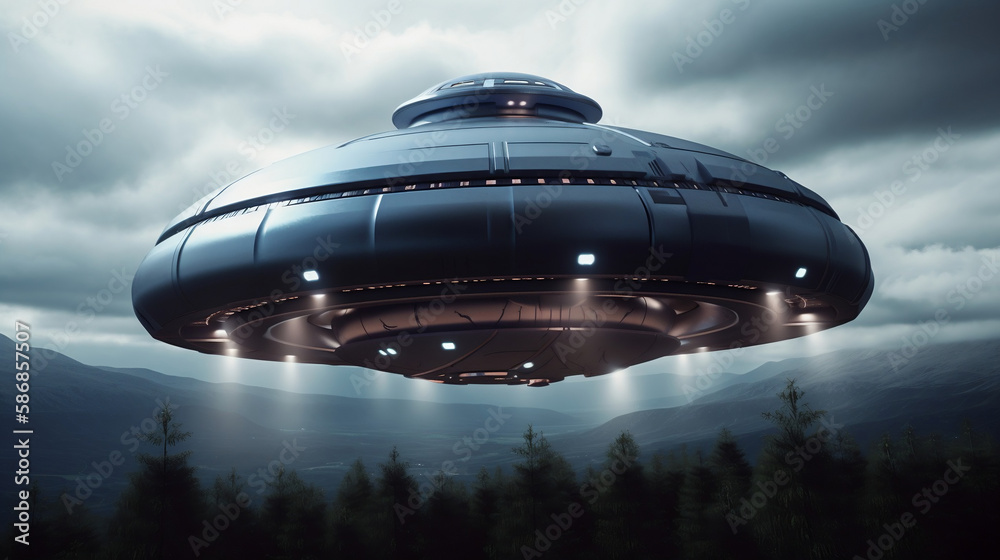 UFO Unidentified Flying Object Clipping Path. Ufo in earth. Generative ...