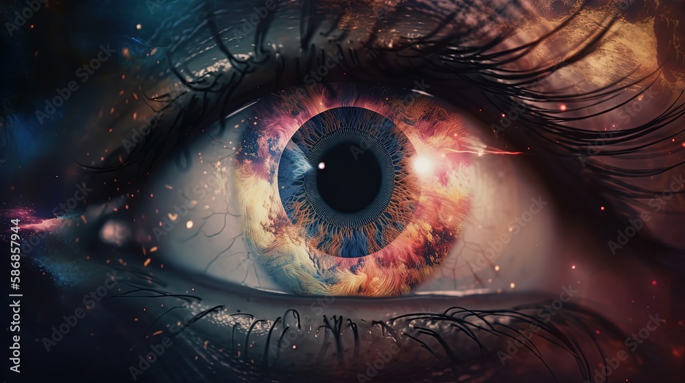 euphoria dreamy aura atmosphere, collage illustration style of close up ...