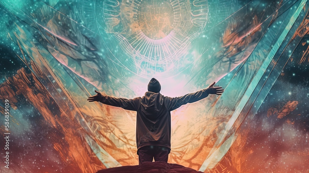 soft focus with euphoria dreamy aura atmosphere, collage illustration ...