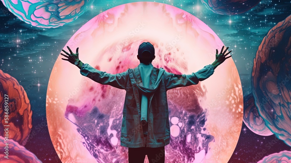 soft focus with euphoria dreamy aura atmosphere, collage illustration ...