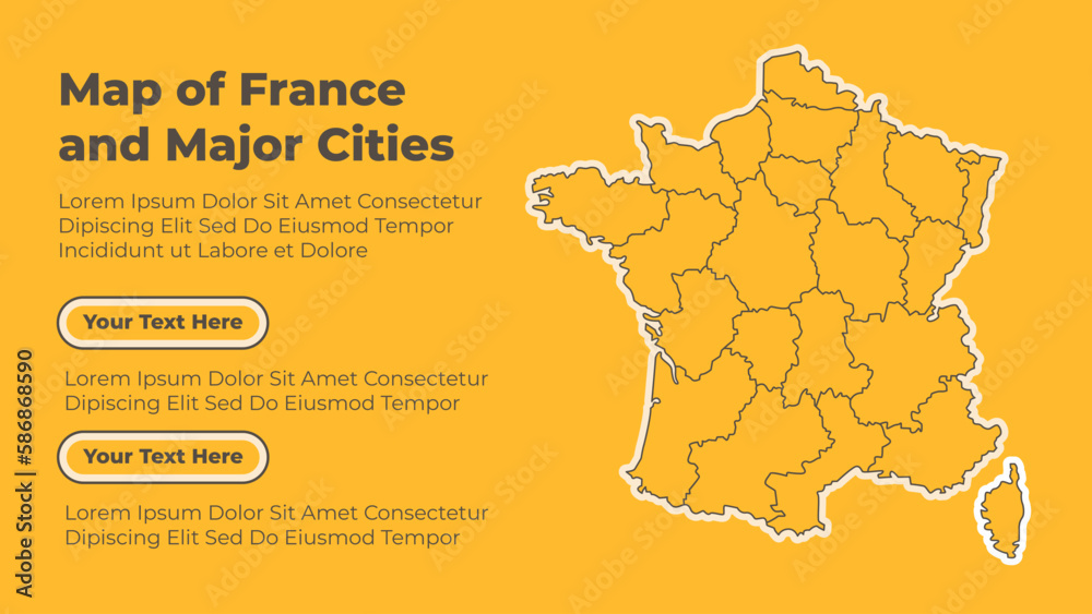 France, map infographic presentation template Stock Vector | Adobe Stock
