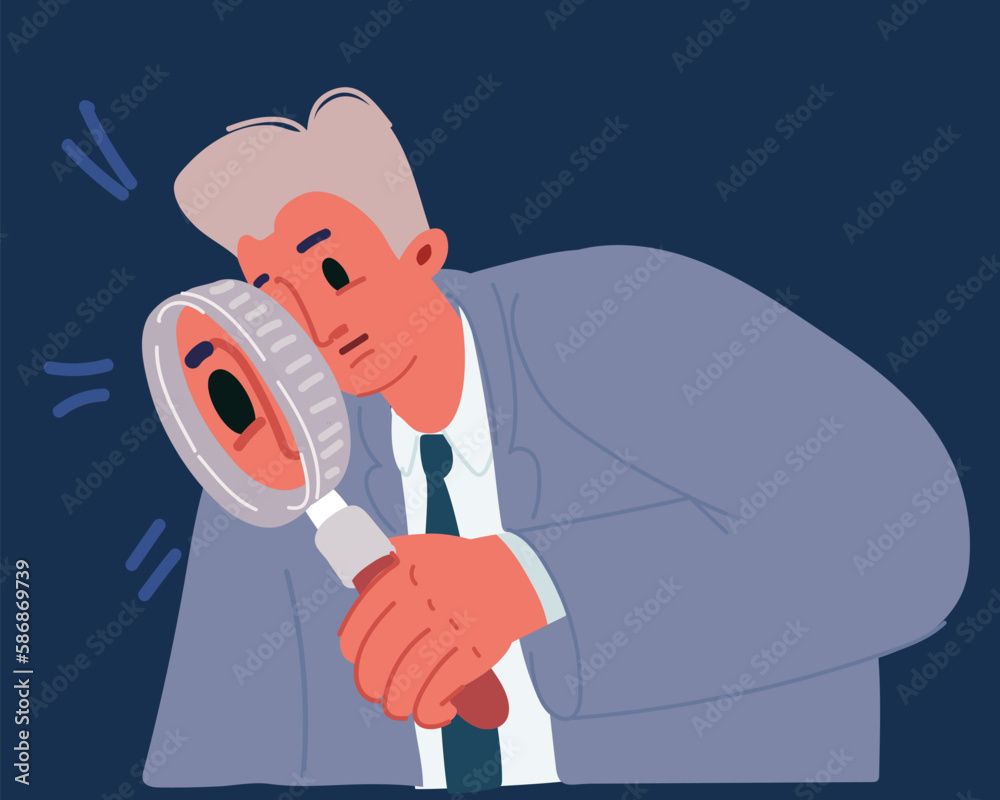 Vettoriale Stock Cartoon vector illustration of Man search a document ...