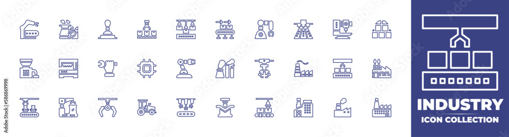 Industry line icon collection. Editable stroke. Vector illustration ...