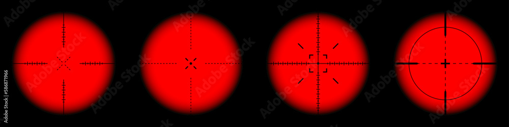 Various weapon thermal infrared sights, sniper rifle optical scopes ...