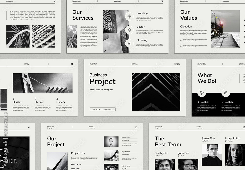 Business Project Presentation Template Stock Template | Adobe Stock