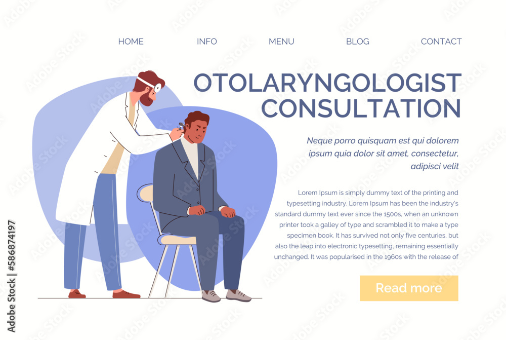Otolaryngologist doctor with tools for examining and diagnosing ear-nose-throat diseases ...