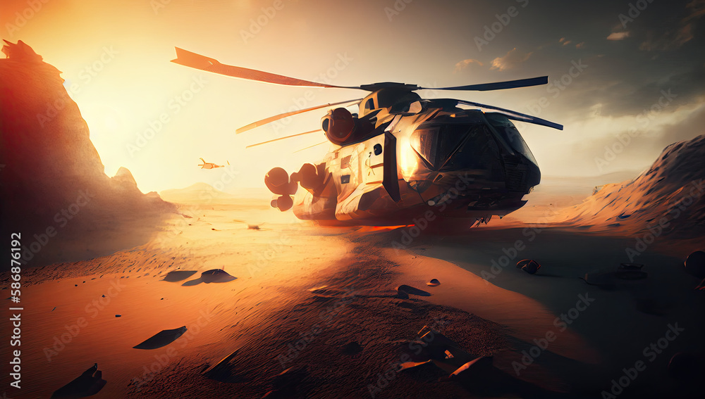 Crash of helicopter Stock Illustration | Adobe Stock