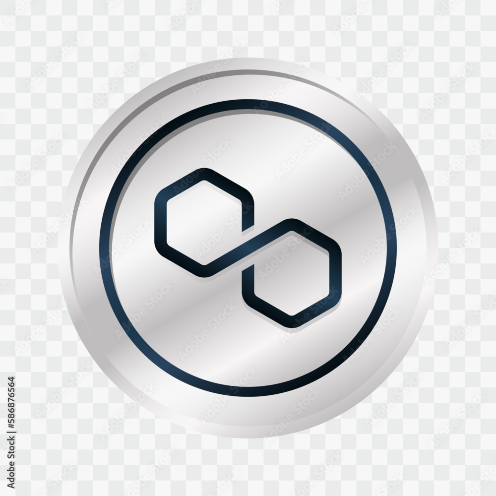 Polygon Matic sign. Isolated vector illustration. Blockchain technology ...