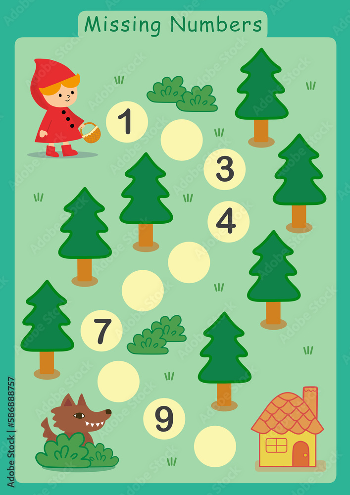 Missing numbers worksheet for children. Fill in the Missing Number 1 to ...
