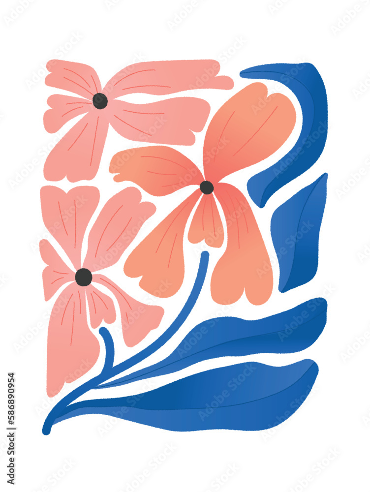Spring abstract flower background vector. Contemporary art design with ...