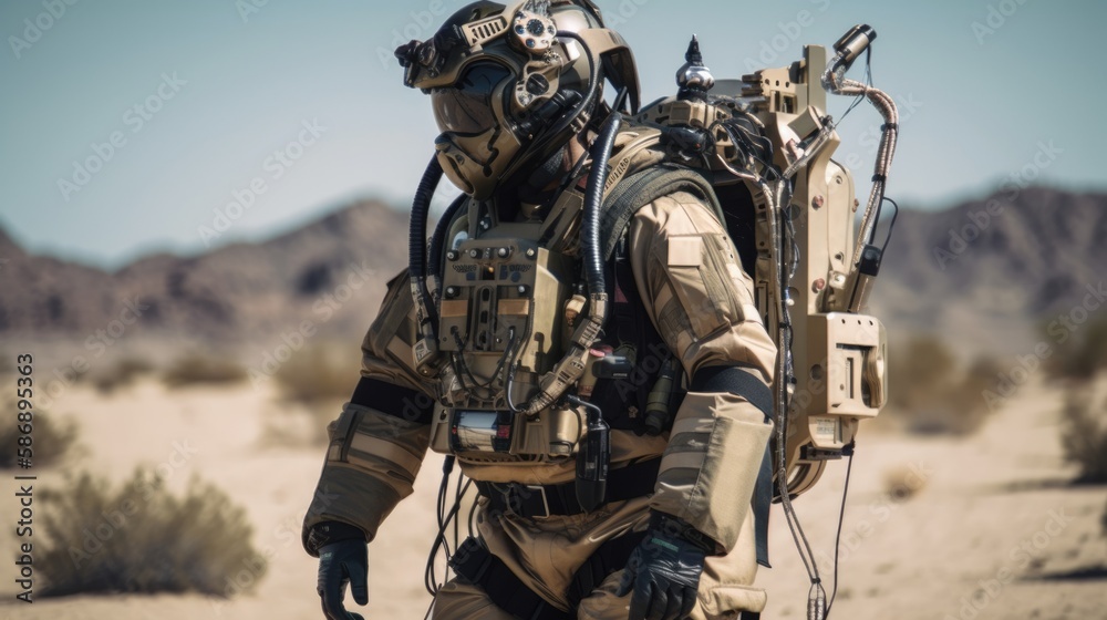 Advanced Full Body Military Exosuit: A Modern, High-Tech Armor for ...