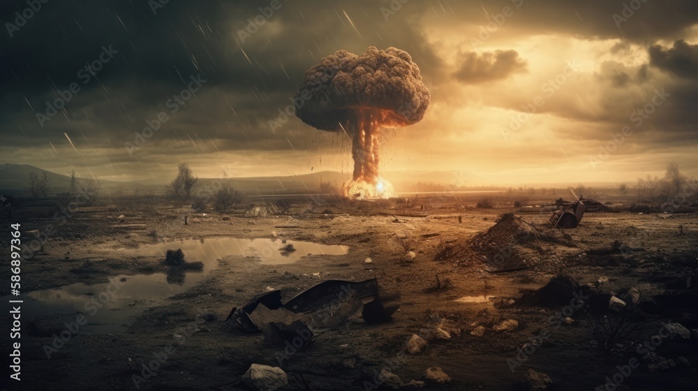explosión nuclear Stock Illustration | Adobe Stock
