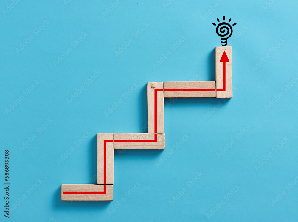 Reaching to an idea or solution. Developing a creative idea ...