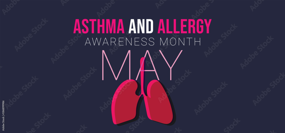 National asthma and allergy awareness month may. template background ...