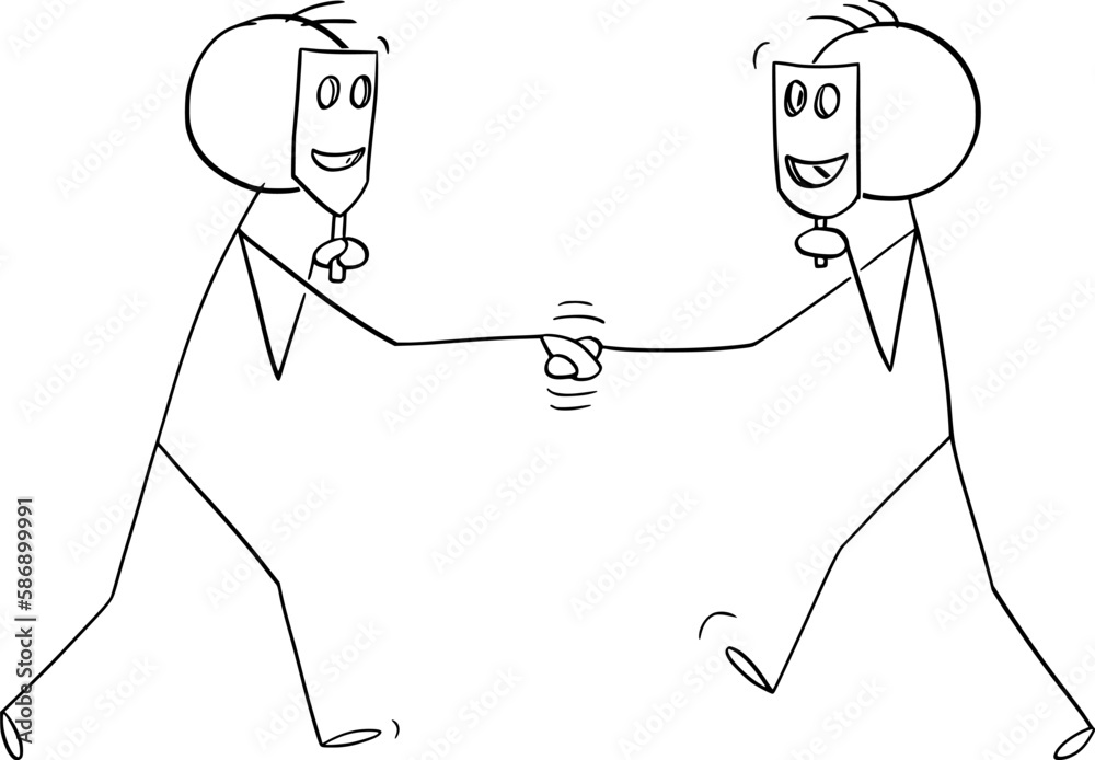 Hidden or Unknown Business Partners Handshake and Cooperation, Vector ...