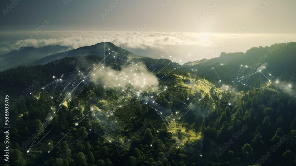 Green energy. World. REnewable energy background with green energy as ...