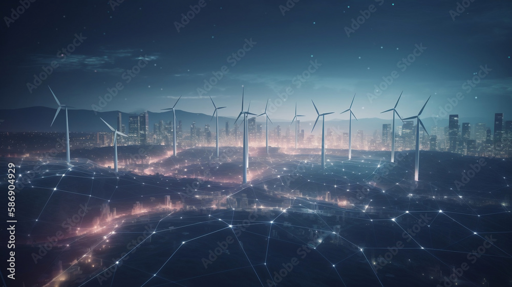 Renewable Energy.Environmental protection. The green world map is on a ...