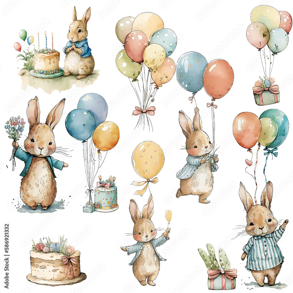 Birthday Bunny Clipart