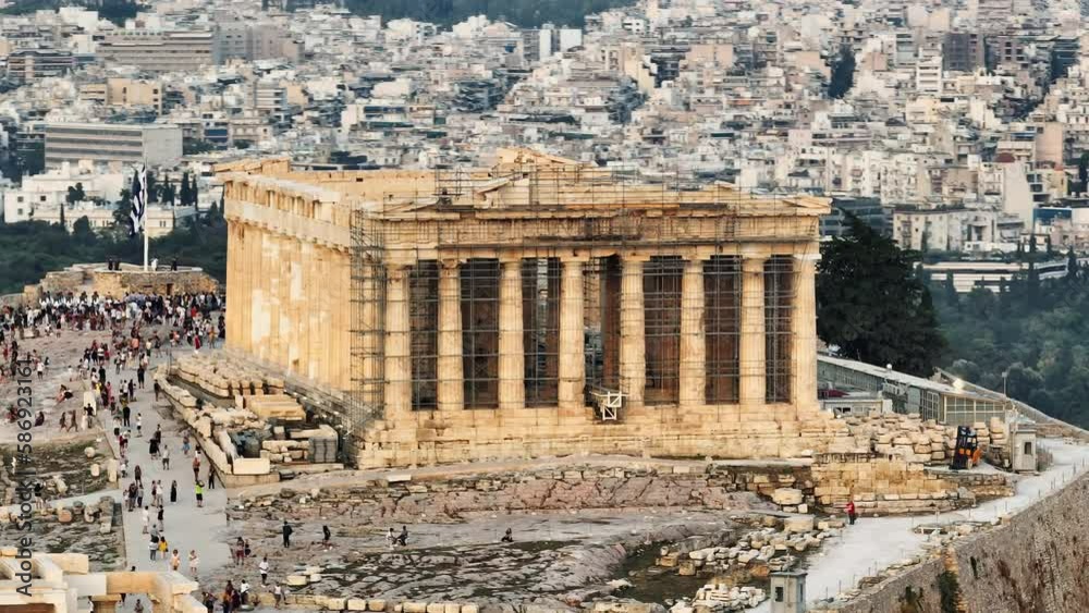 Greece Acropolis city of Athens parthenon symbol of ancient aerial view ...