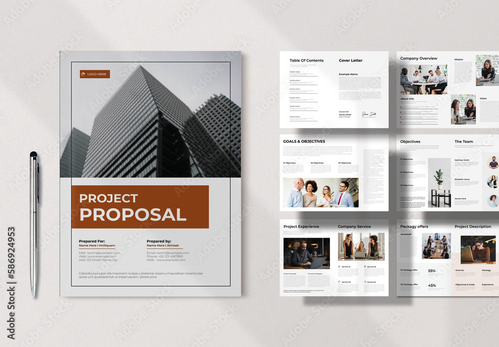 Project Proposal Layout Stock Template | Adobe Stock