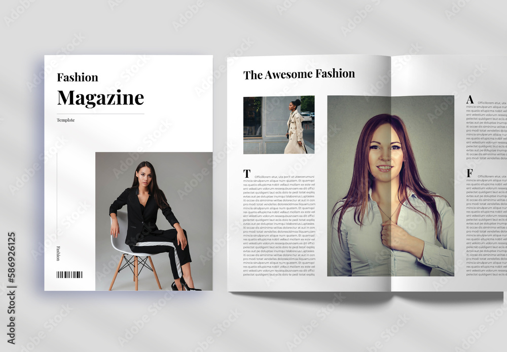 Woman Fashion Magazine Stock Template | Adobe Stock