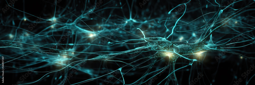 Network of neurons in our brain. Representation of neural networks in ...