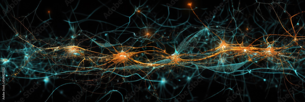 Network of neurons in our brain. Representation of neural networks in ...