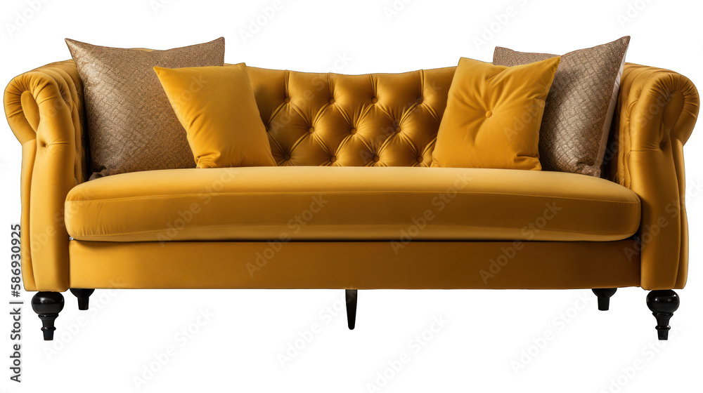 Modern couch sofa isolated on white background. Transparent png cutout ...