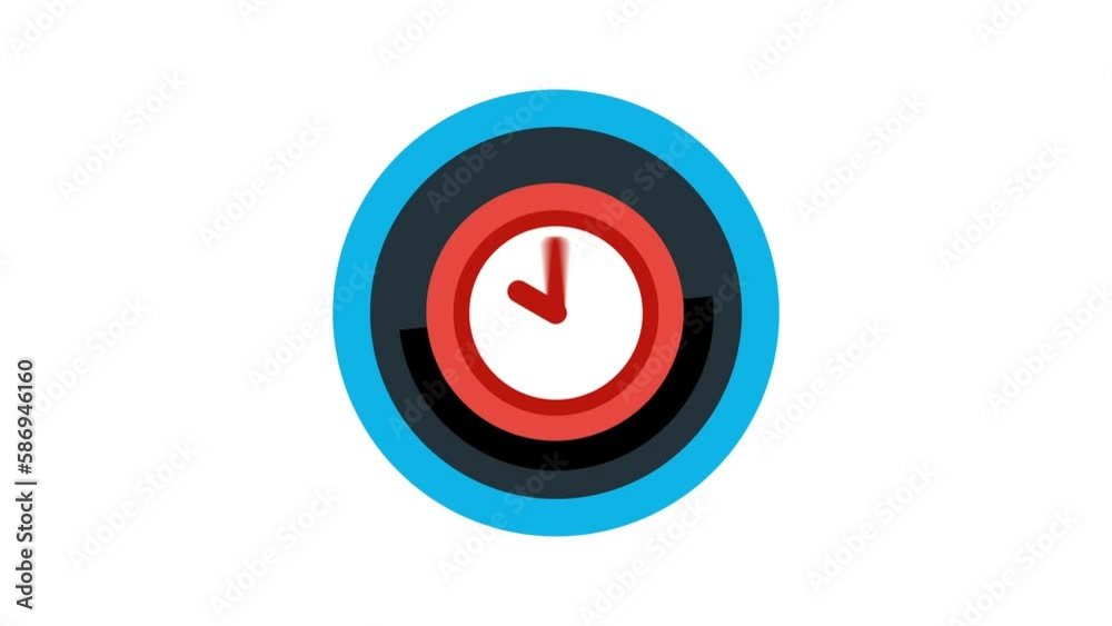 Clock running icon. Time concept. Animation, cartoon, illustration ...
