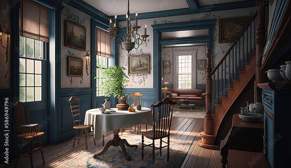 American colonial interior combines the best of both worlds: modern ...